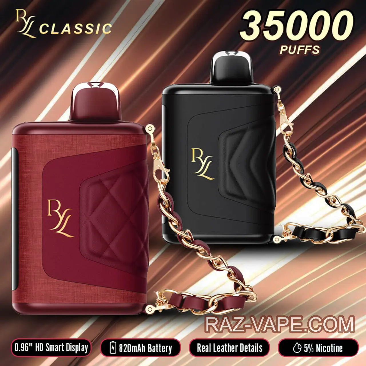 RAZ RYL Classic 35K Disposable Vape | 35,000 Puffs | 12 Refreshing Flavors & Smart HD Screen