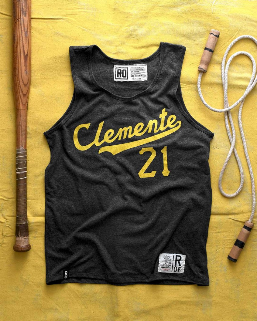 Sale Roberto Clemente Clemente #21 Black Tank SPORT AND ICON Heather Black