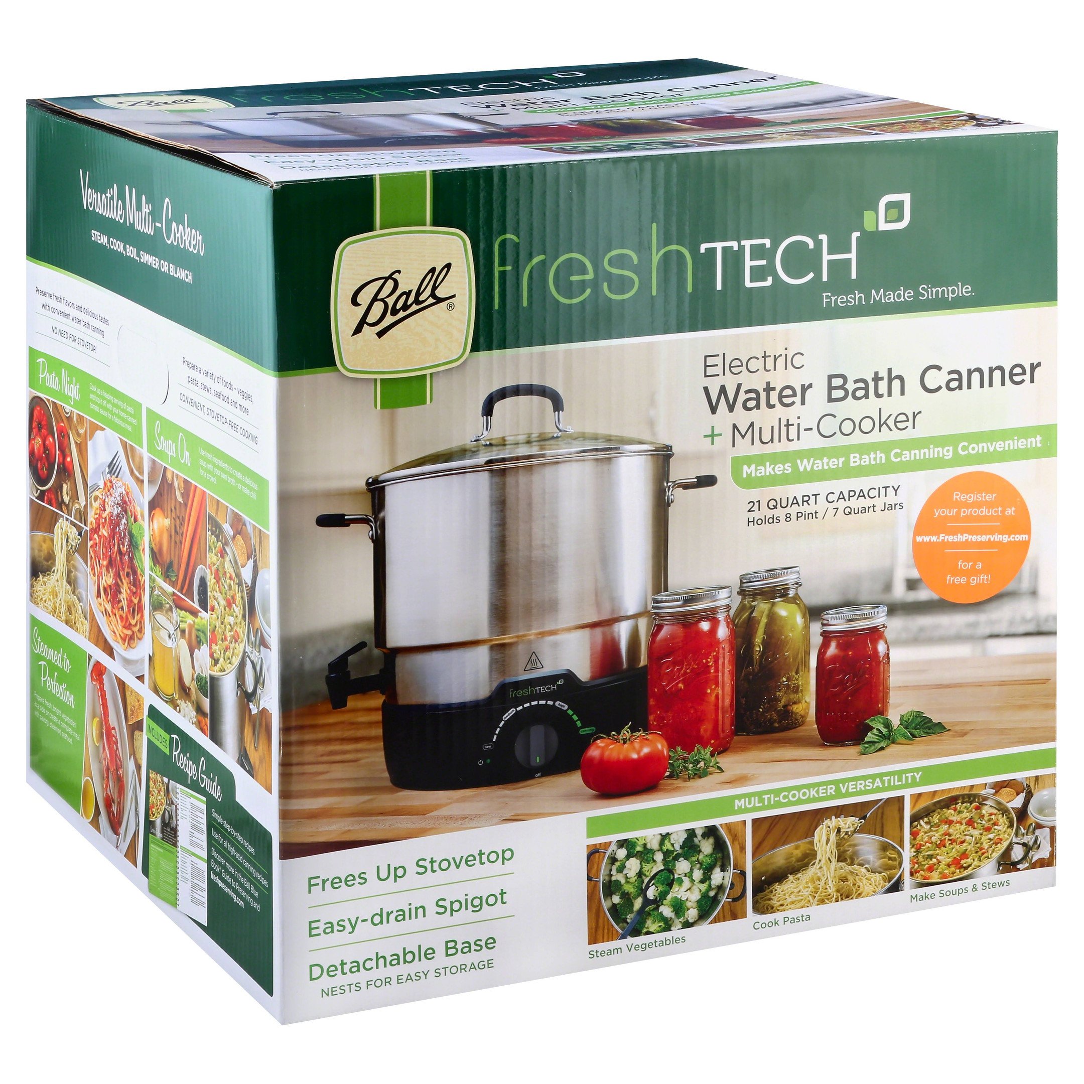 Ball Fresh Tech Water Bath Canner MultiCooker Electric 21 Quart