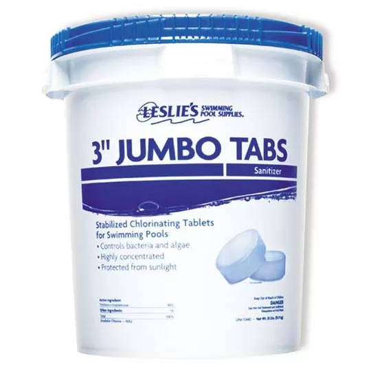 Leslies C 3 in Jumbo Chlorine Pool Tabs C 35 lbs Bucket