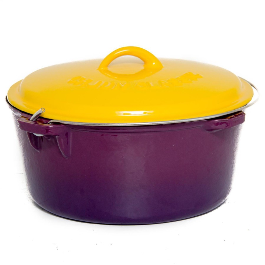 Outlet Cajun Classic Cast Iron Cookware Enamel Coated Purple & Gold ...