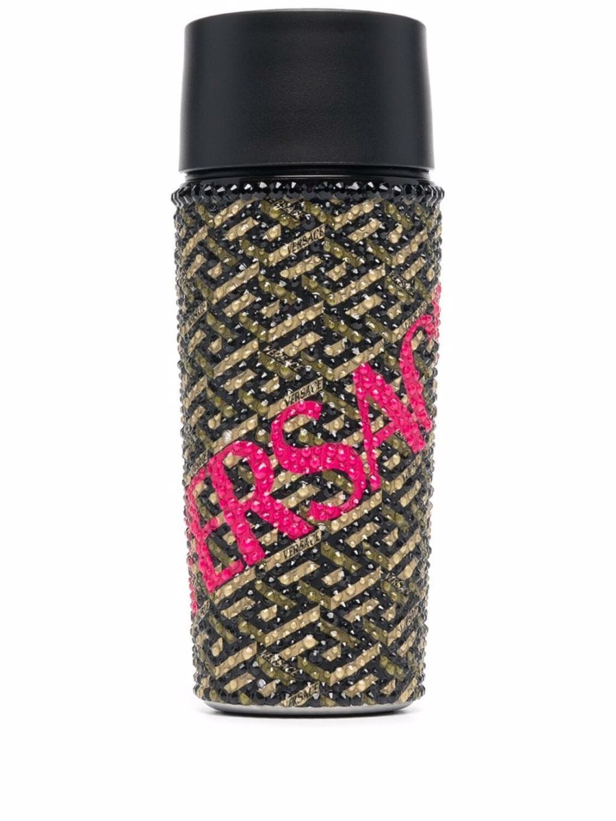 Discount Versace La Greca crystal embellished travel flask