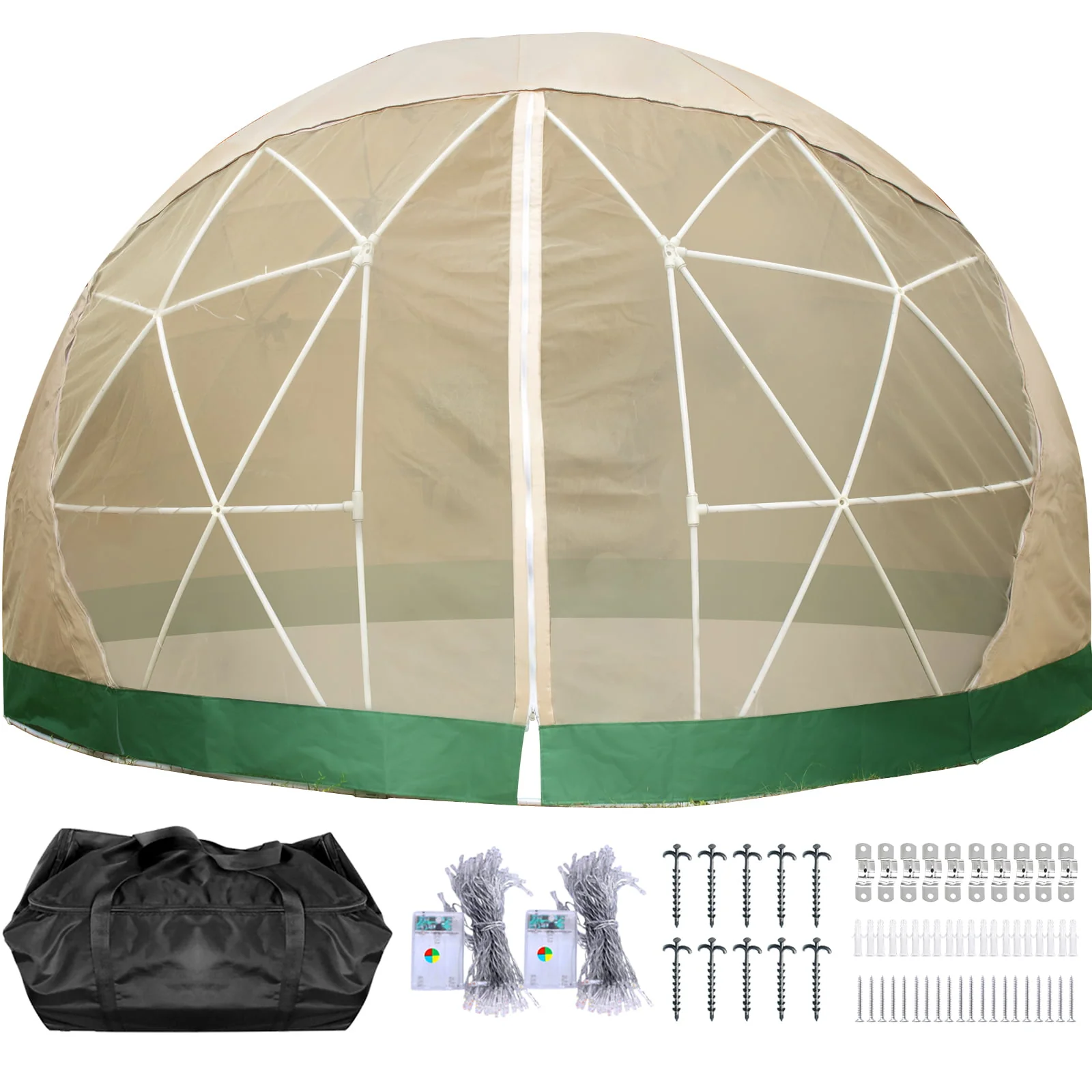 VEVOR Garden Igloo,12'x7' Igloo Tent Dome,Polyester & Mesh Garden Dome ...