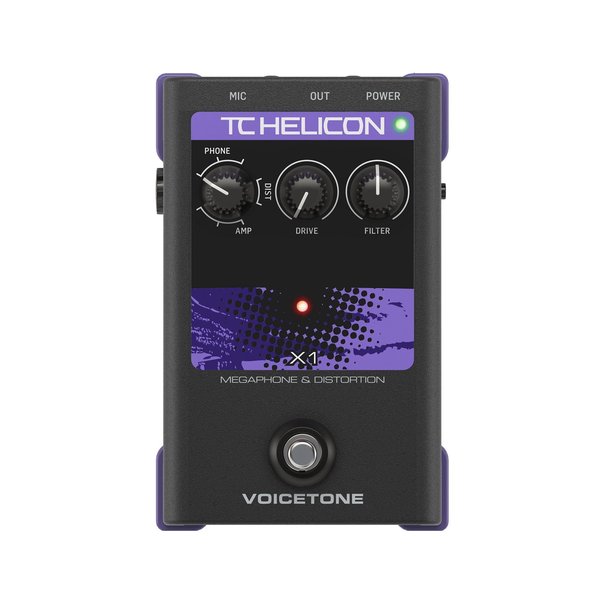TCHelicon VoiceTone X1 Megaphone and Distortion Vocals Effects Pedal ...