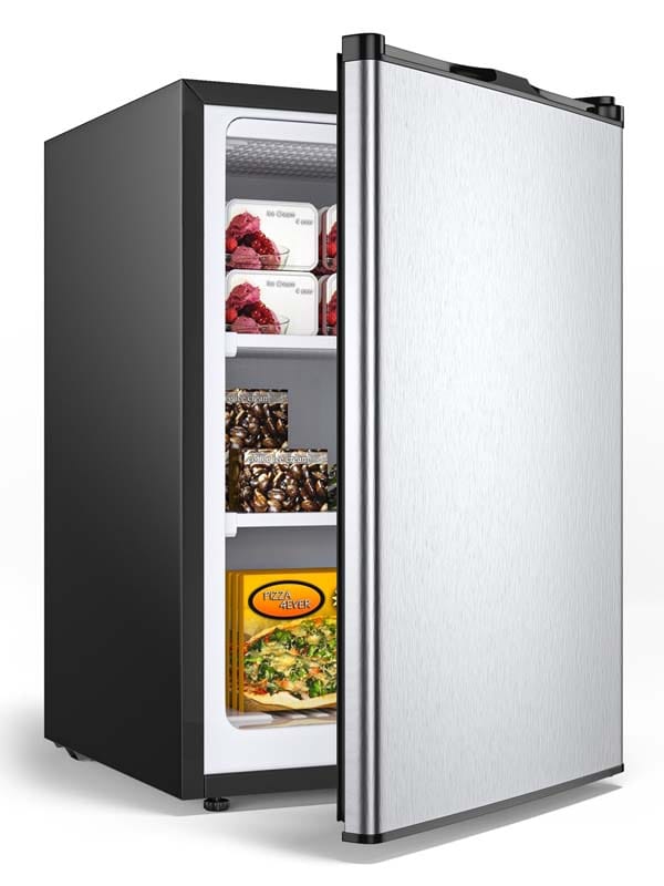 30 CuFt Compact Upright Freezer Single Door Refrigerator with Stainless ...