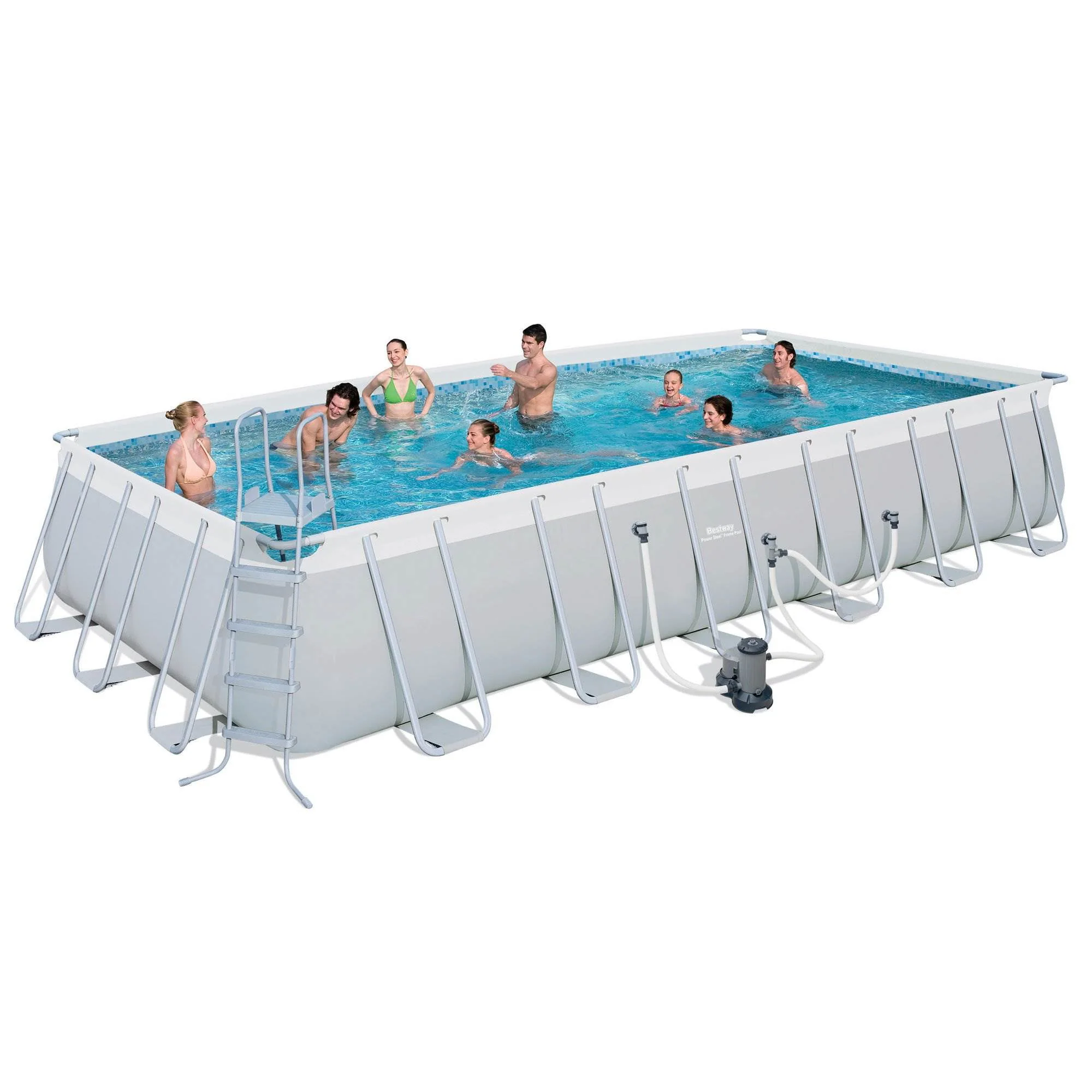 Bestway 24ft x 12ft x 52in Above Ground Swimming Pool Set w/ Cartridges ...