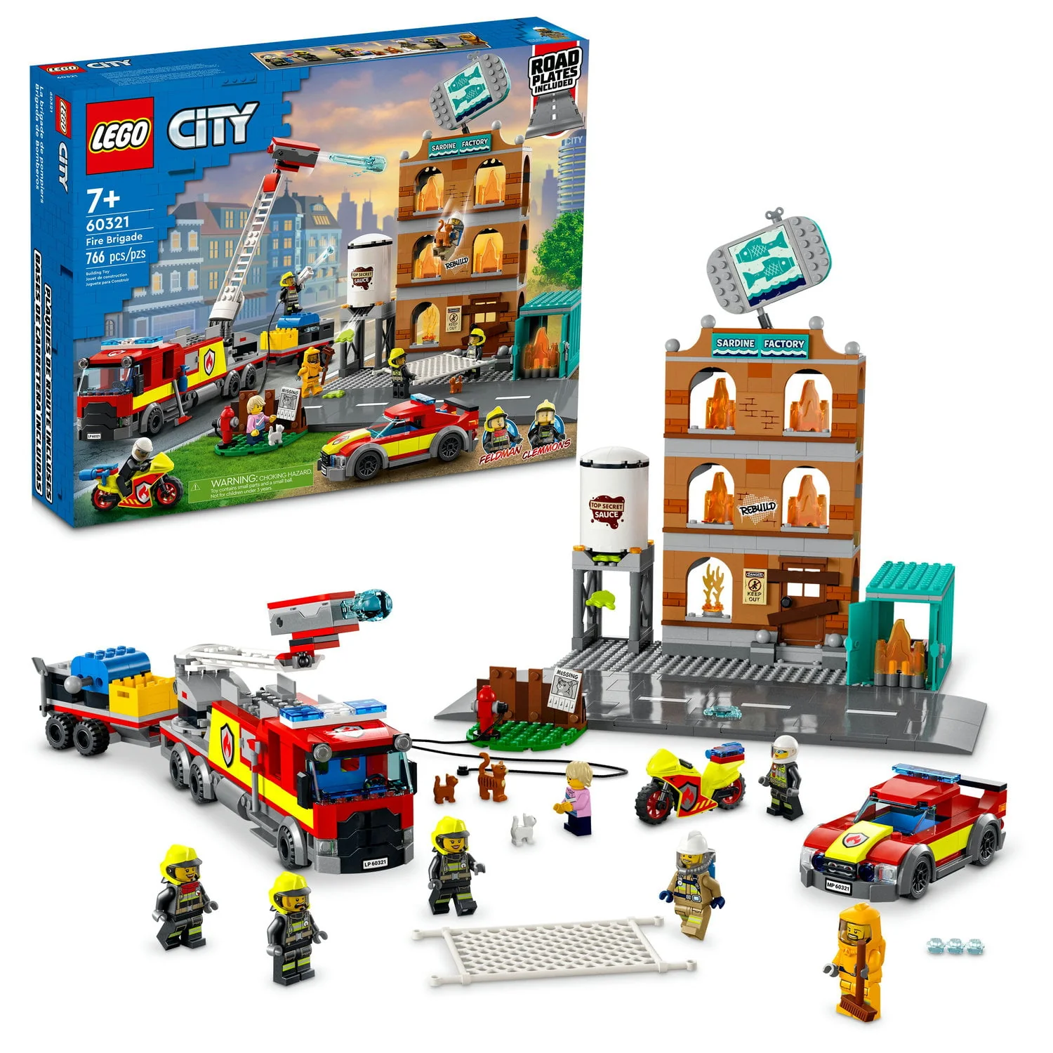 LEGO City Fire Brigade 60321 Building Kit; Multi-Model Playset with 2 ...
