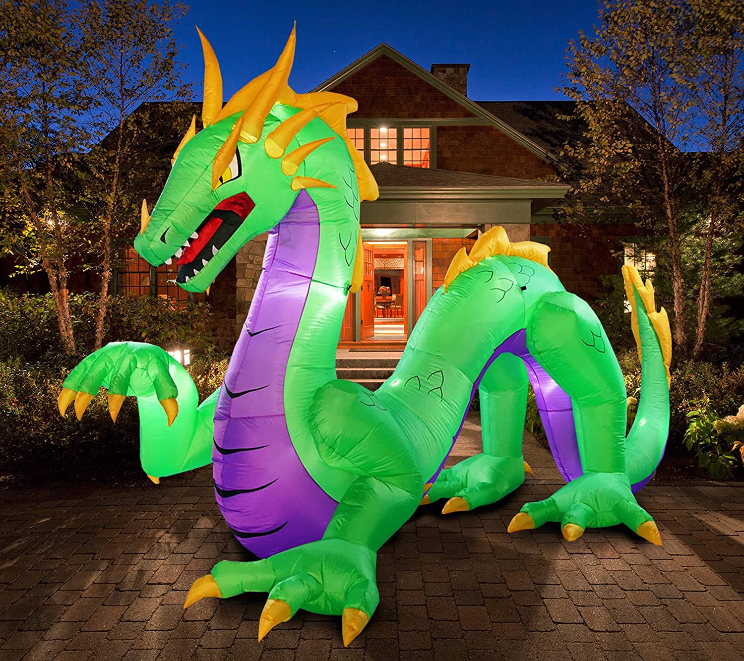 PARAYOYO 14Ft Long Halloween Inflatables Huge Green Dragon