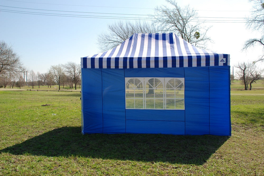 E Model 10x15 Blue Stripe Pop Up Tent 17