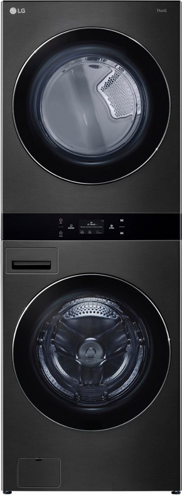 LG - 5.0 Cu. Ft. HE Smart Front Load Washer and 7.4 Cu. Ft. Gas Dryer WashTower with Steam and ...
