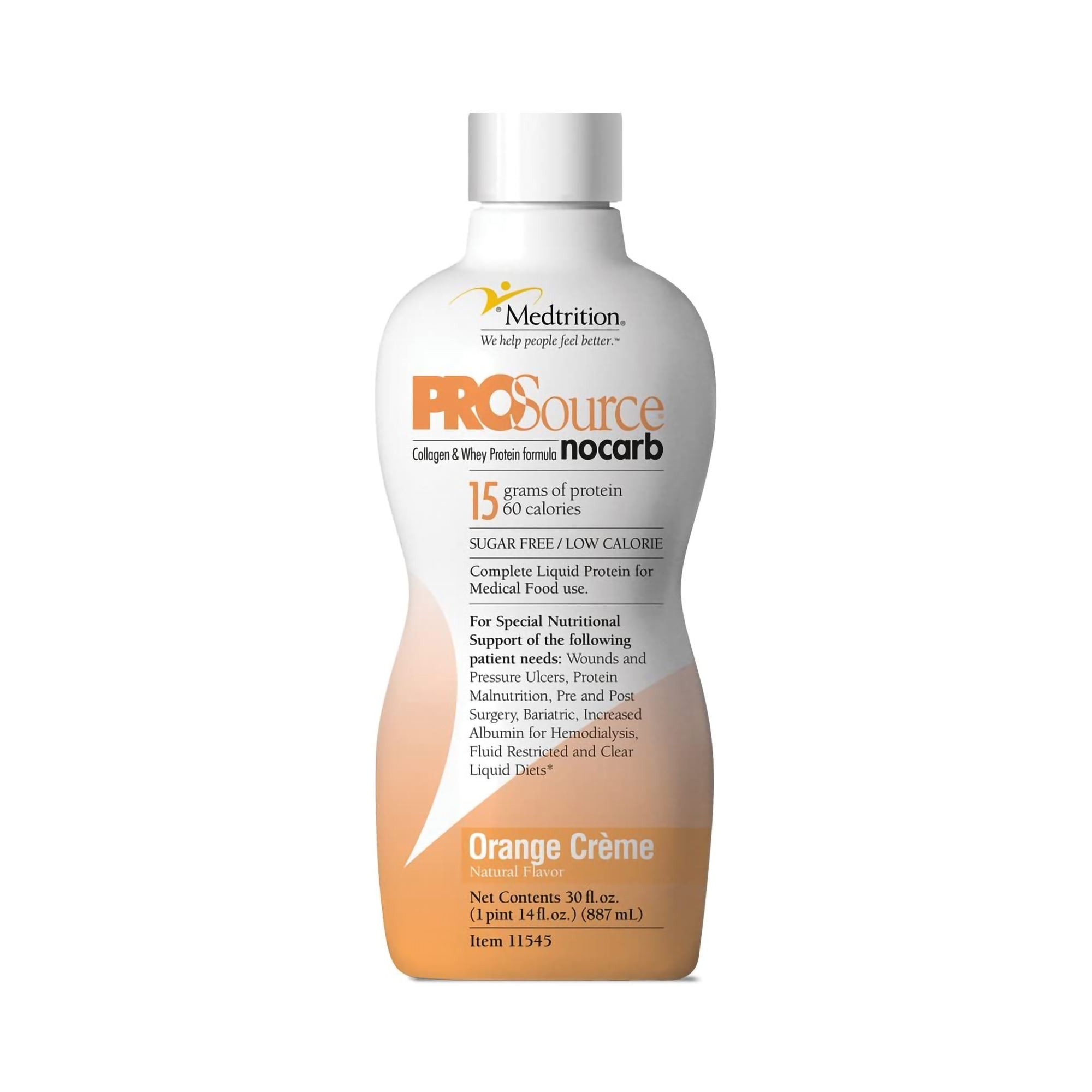 ProSource NoCarb Liquid Protein Supplement, Orange Creme, 32 oz. Bottle ...
