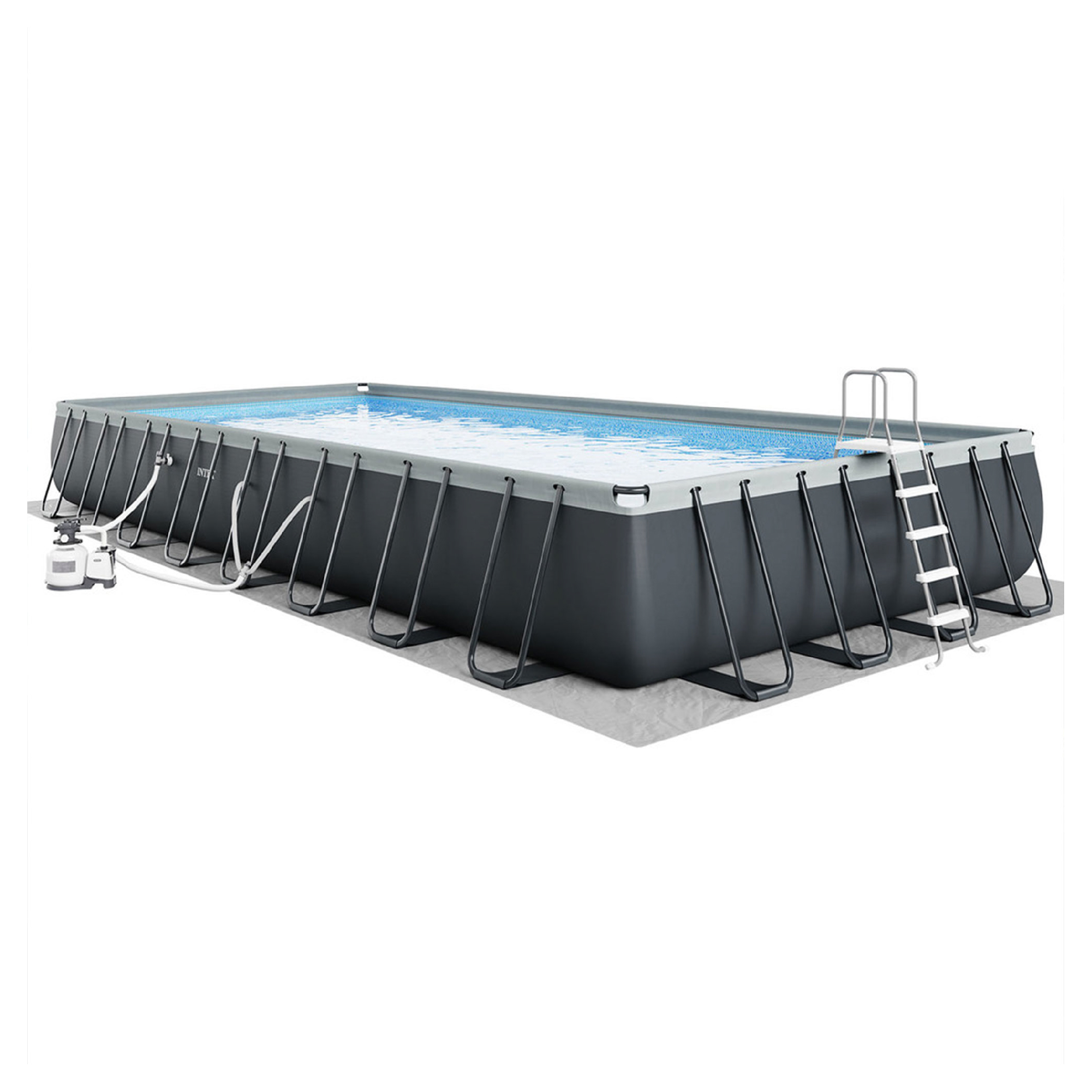 INTEX Ultra XTR Deluxe Rectangular Above Ground Swimming Pool Set ...
