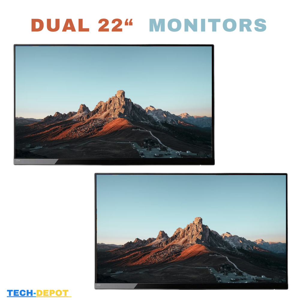 Dual 22-Inch Monitor Setup: High-Definition Display, HDMI VGA DVI ...