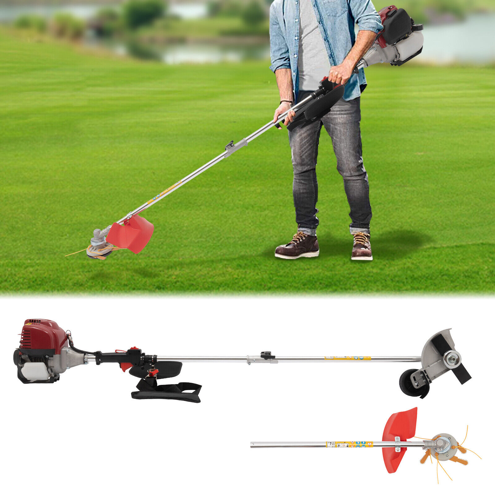 35.88 CC 4-Stroke Gas Lawn Mowers String Trimmer Weed Eaters Lawn Grass ...