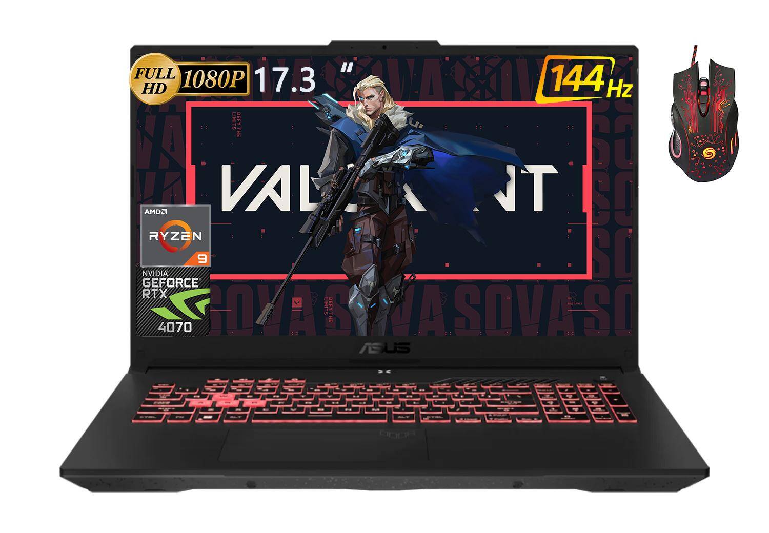ASUS TUF A17 Gaming Laptop, 17.3" FHD Display, AMD Ryzen 9-7940HS, 64GB ...
