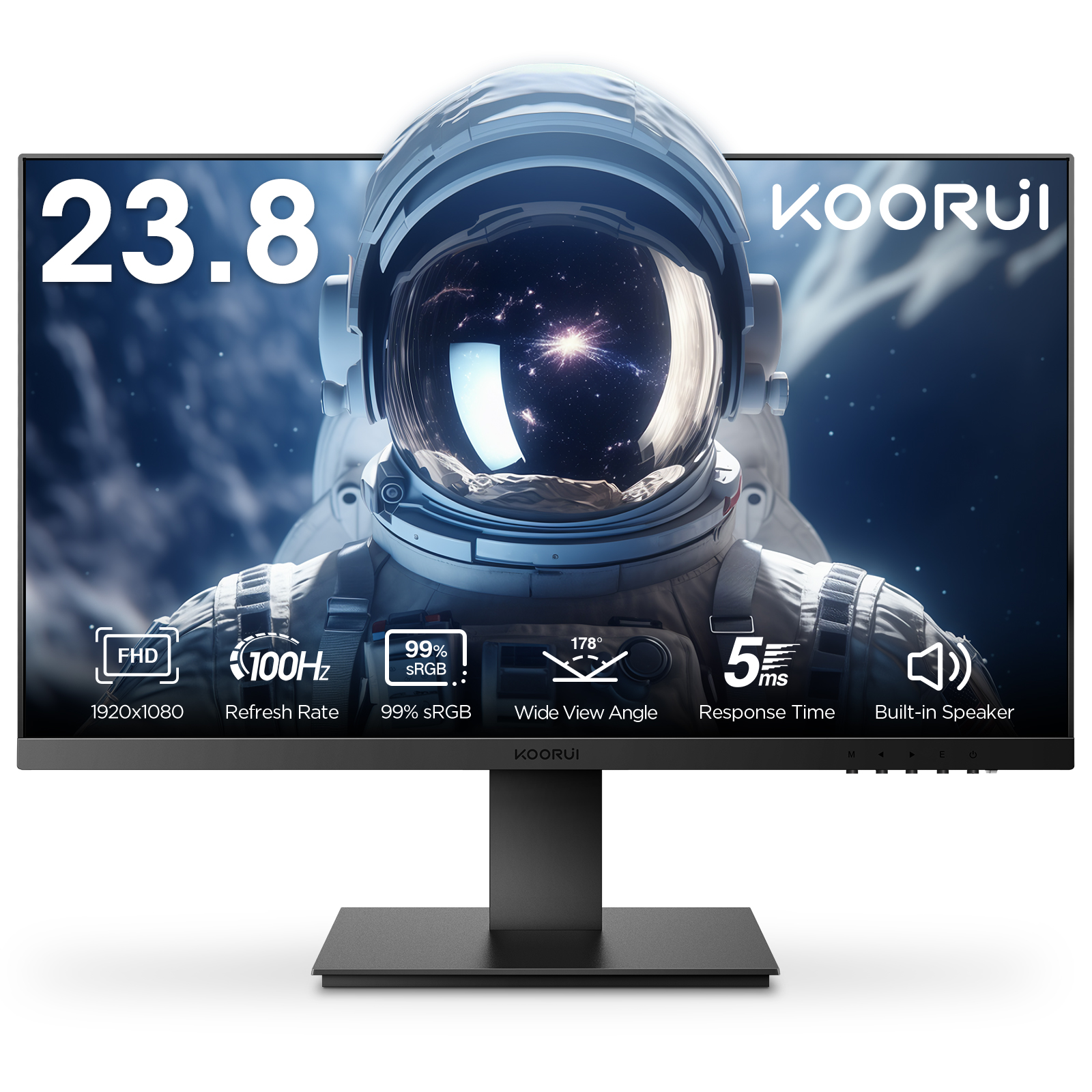 KOORUI 24 Inch Computer Gaming Monitor, Build-in Speakers, IPS Display ...
