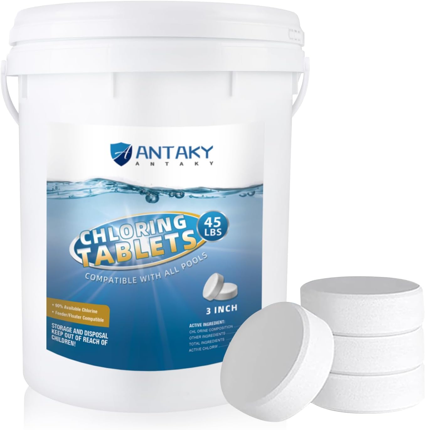 3 INCH 50LB Pool Chlorine Tablets Chlorinating Tablets for Swimming ...