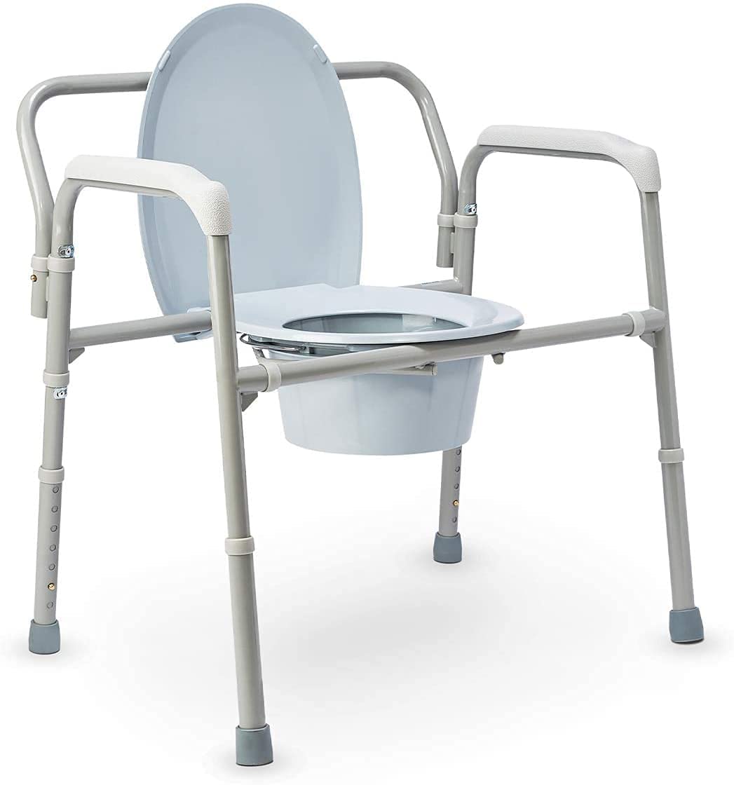 Oasisspace Bariatric Bedside Commode 650 lbs- Folding 3 in 1 Toilet ...