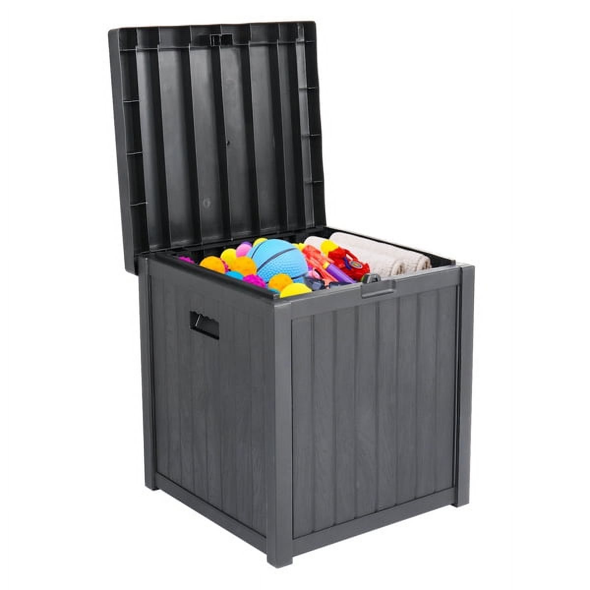 51-Gallon Outdoor Deck Box, Waterproof Storage Container Storage Bins ...