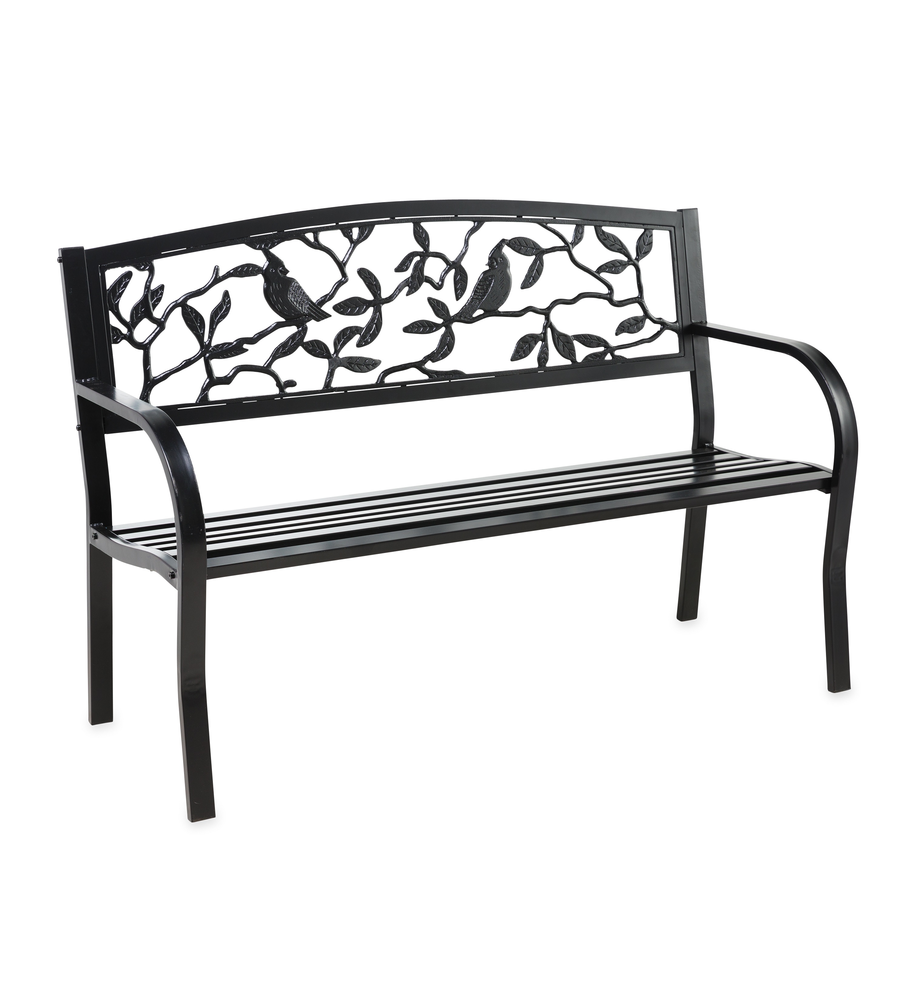 Evergreen Cardinals Metal Garden Bench - Texas Outlet