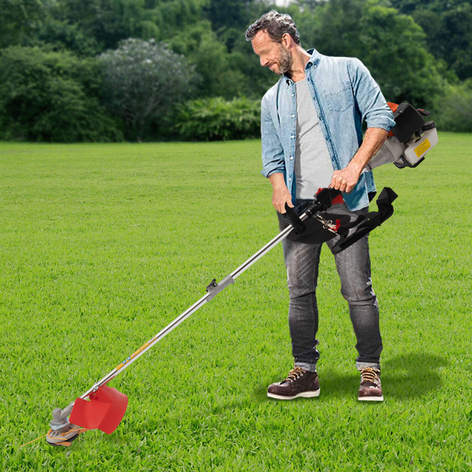 Miumaeov 33CC 2-Stroke Weed Eater Weed Wacker with 2 Blade Heads Gas ...