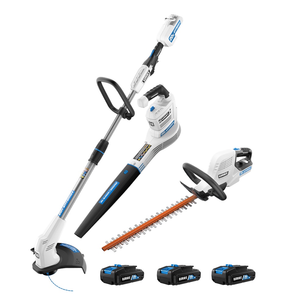 HART 20V Cordless Hybrid 12-inch Trimmer/Edger and Blower Kit & 20V ...