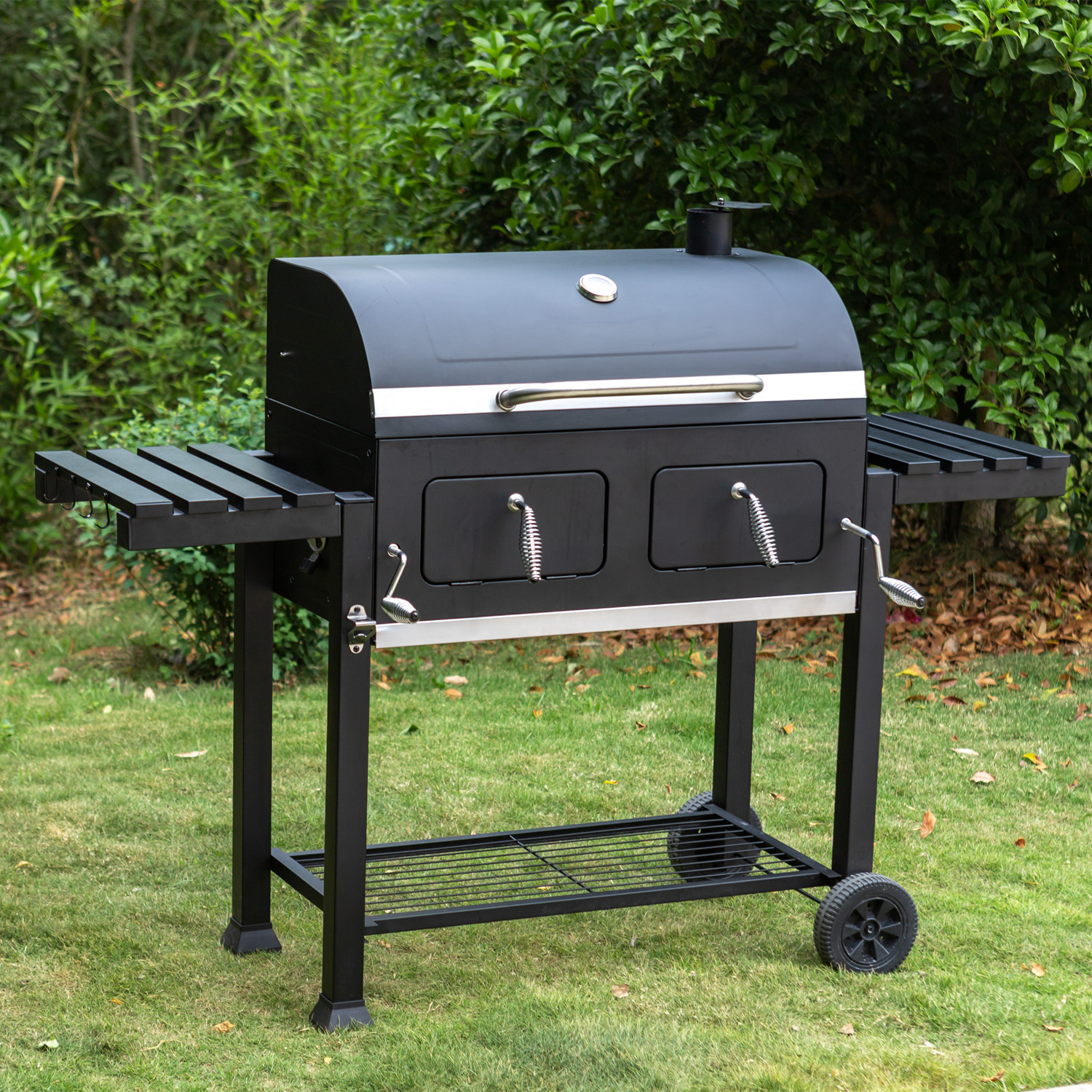 Summit Living 34'' Charcoal Grill Extra Large Portable BBQ Grill, Black ...