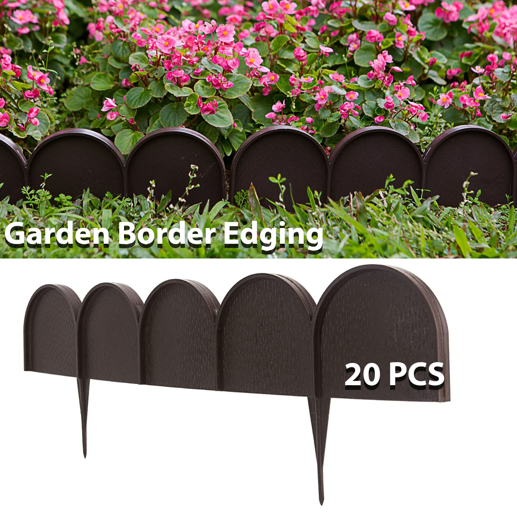 Garden Border Edging in Half Round Arched Design - 20pcs Garden Edging ...