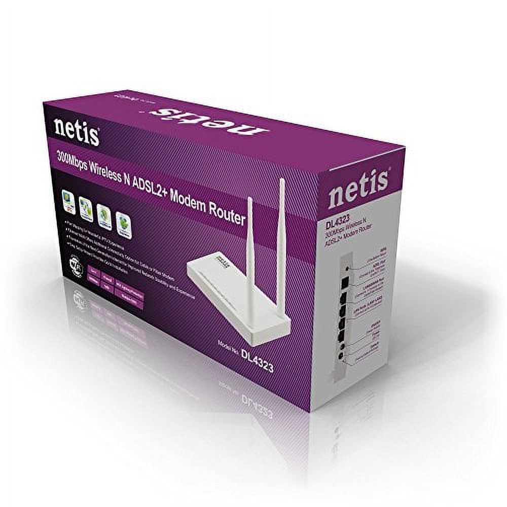 Netis DL4323 300Mbps High-Speed Wireless N ADSL2 and Modem Router Combo ...
