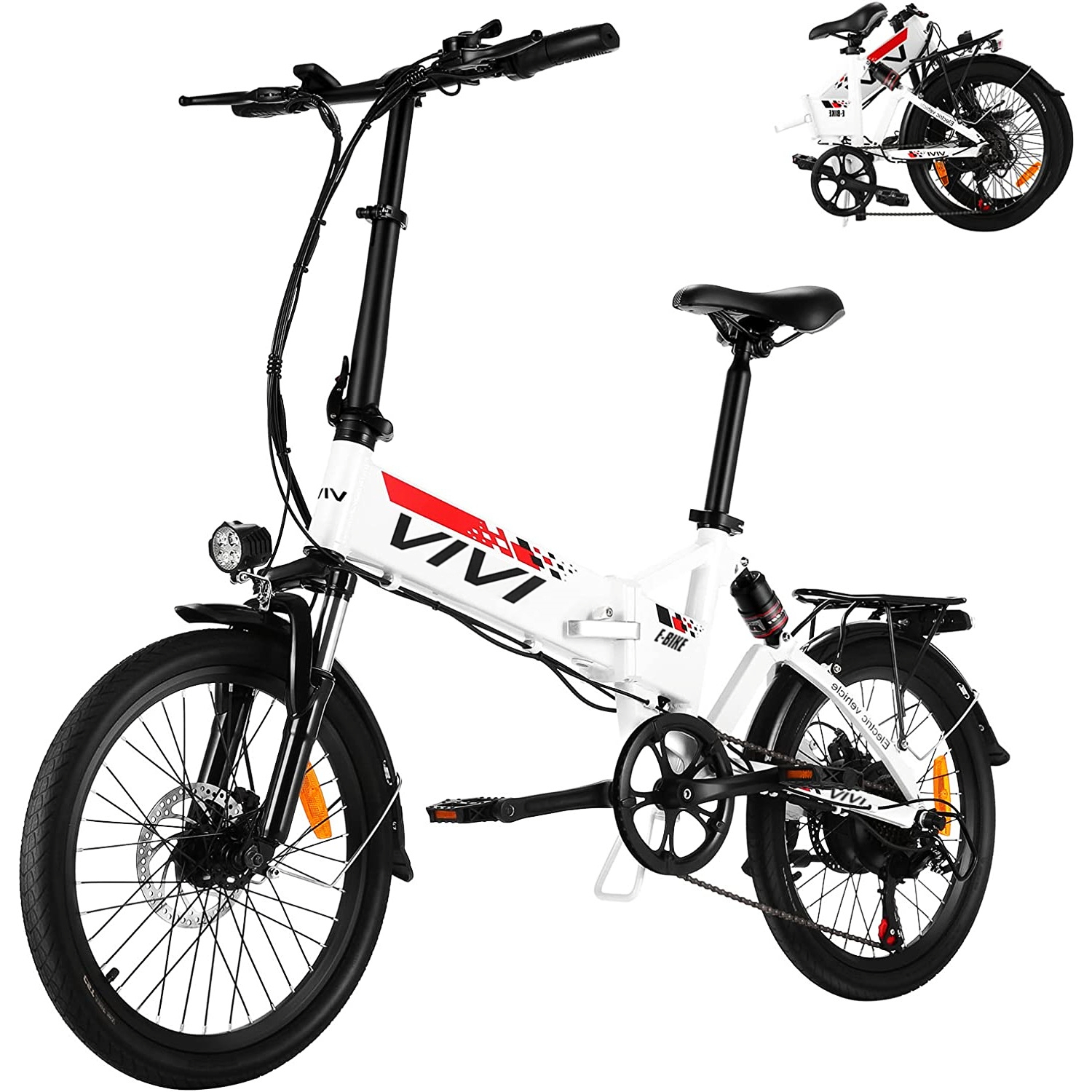 Vivi Electric Bike for Adults 20" Folding Electric Bike 500W Electric ...