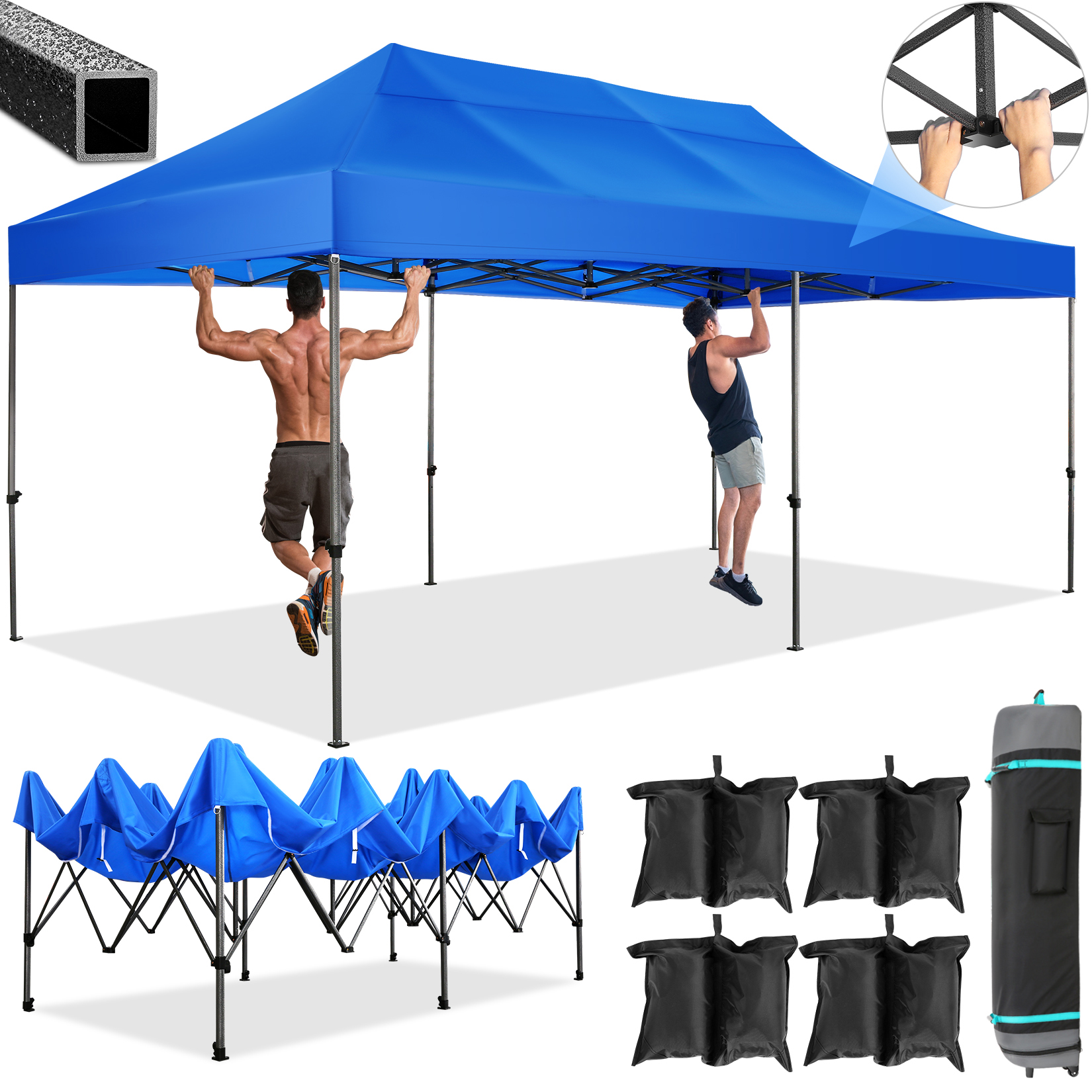 10' x 20' Pop Up Canopy Tent Instant Outdoor Canopy Straight Leg ...