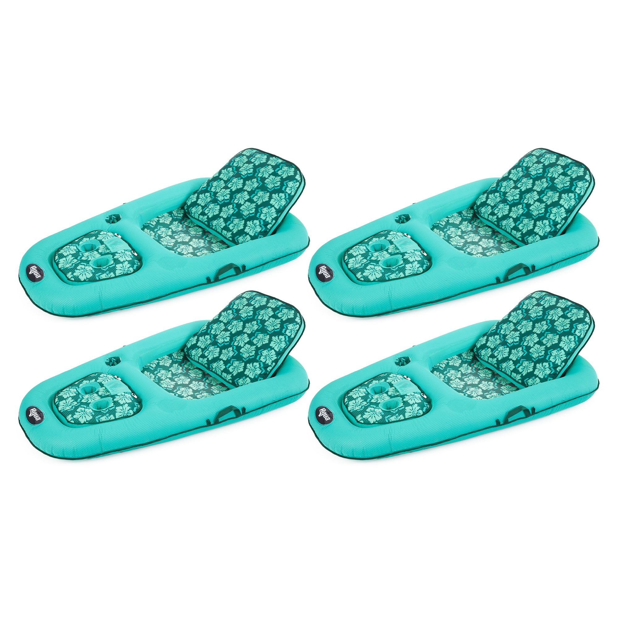 Aqua Leisure Campania 2 in 1 Water Lounger Pool Inflatable, Floral (4 ...