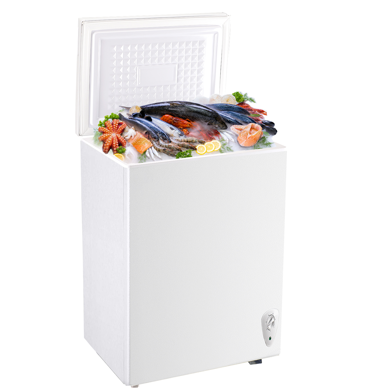 WANAI Chest Freezer, 3.5 Cubic Deep Freezer with Top Open Door and ...
