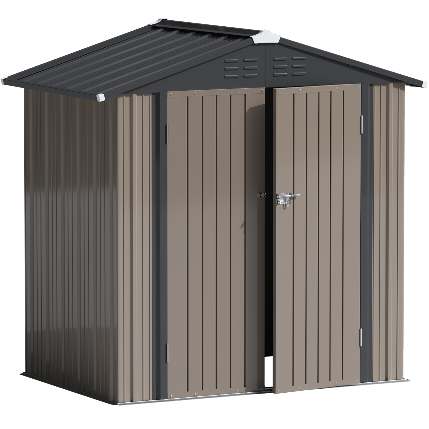 Lacoo 4' x 6' Outdoor Storage Metal Shed for Tool Storage, Outdoor ...