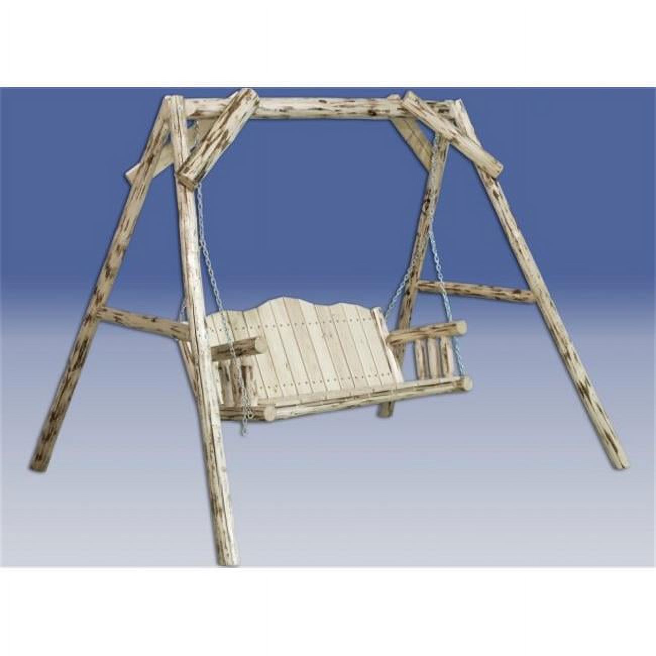 Montana Log Lawn Swing with A-Shaped Frame - Texas Outlet