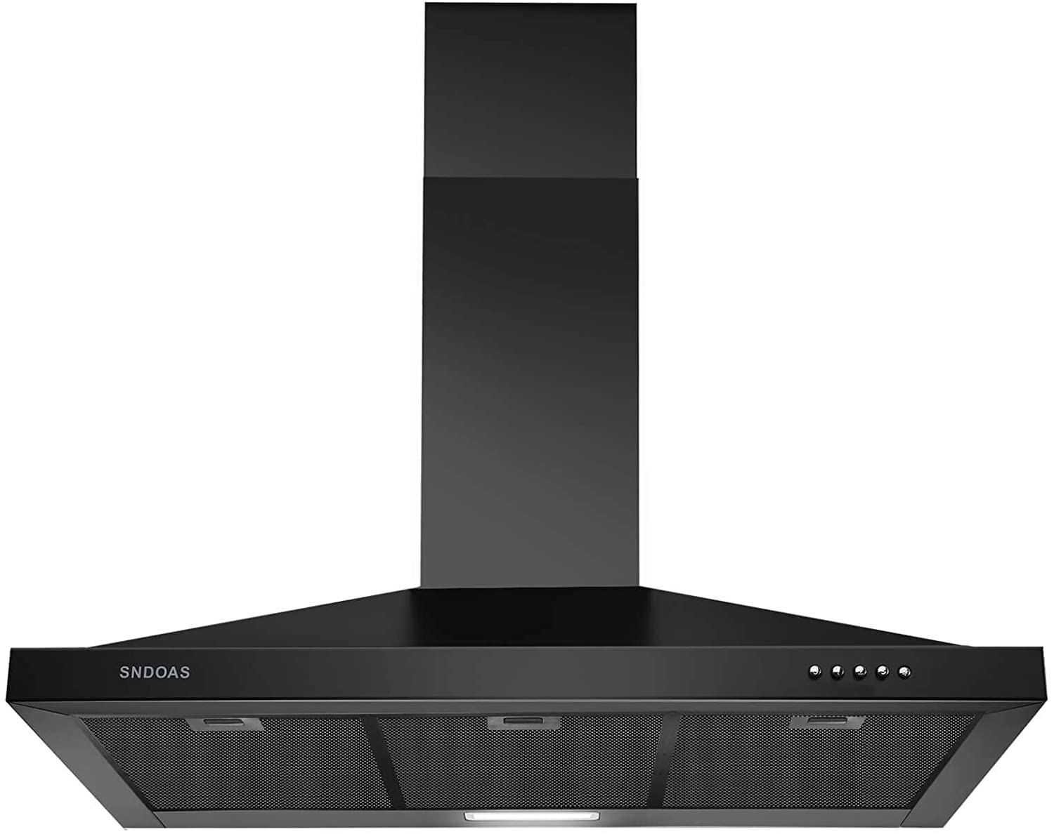 Range Hood 36 inch Black Wall Mount Range Hood in Black Stainless Steel ...