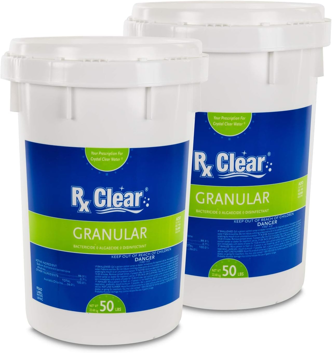 Clear Stabilized Granular Chlorine | One 50-Pound Bucket | Use As ...