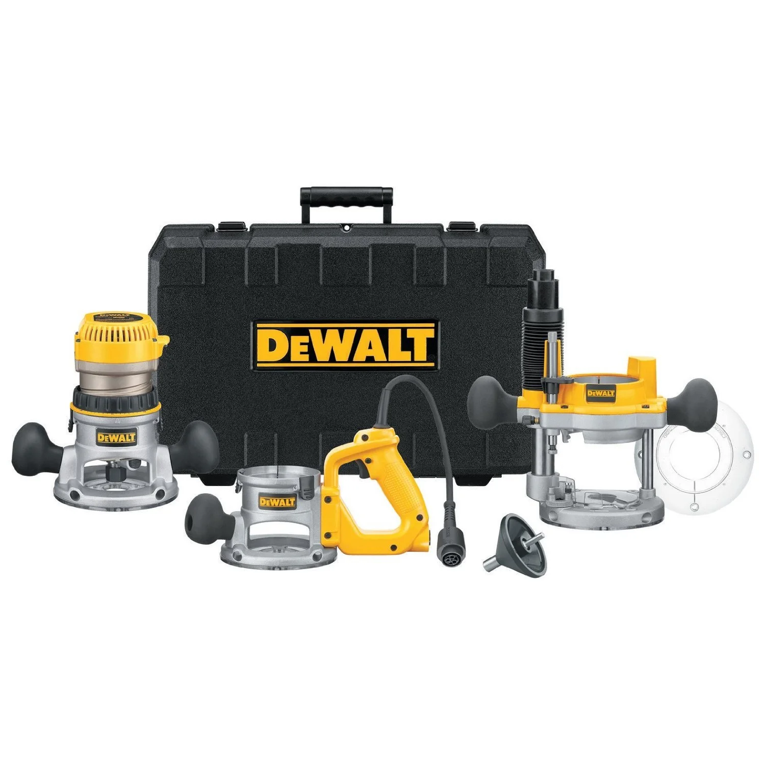 DeWALT DW618B3 2.25HP D-Handle Plunge Fixed Base Router Tool Kit ...