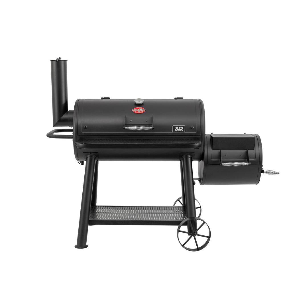 Char-Griller 8250 Grand Champ Charcoal Grill and Offset Smoker in Black ...