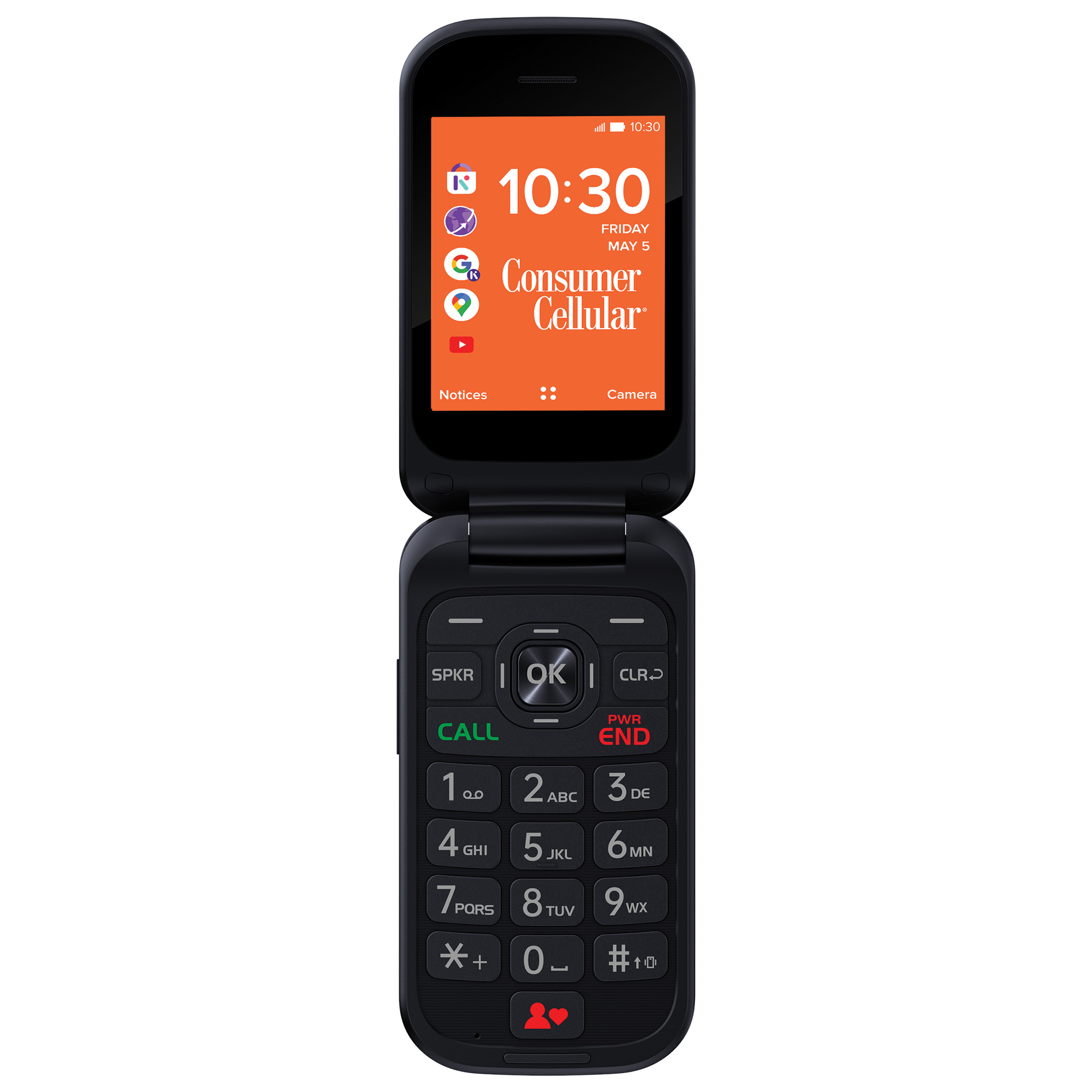 Consumer Cellular Iris, 8GB, Black - Flip Phone - Texas Outlet Consumer Cellular Iris, 8GB, Black - Flip Phone - Texas Outlet