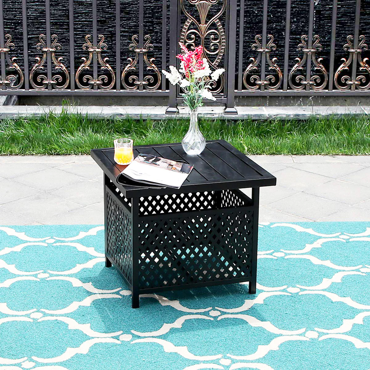 PHI VILLA Outdoor Bistro Table with Umbrella Hole - Walmart Texas