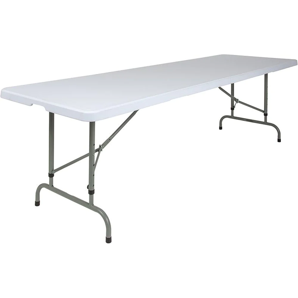 8-Foot Height Adjustable Granite White Plastic Folding Table - Walmart ...