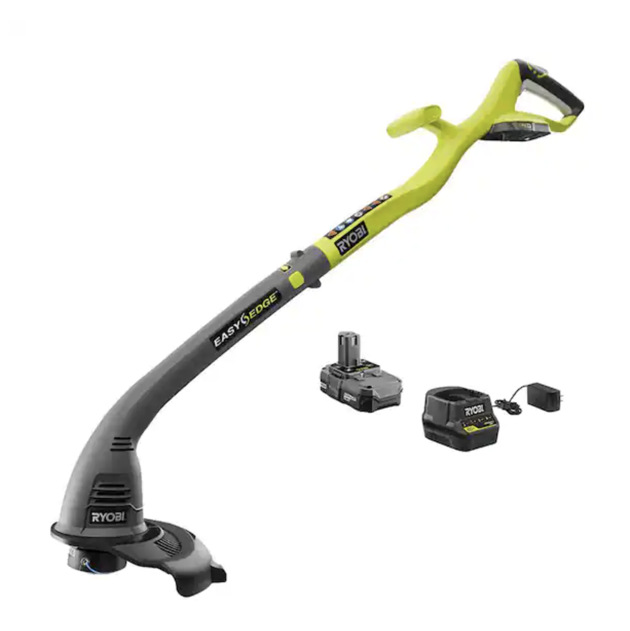 RYOBI ONE+ 18V 10 in. Cordless Battery String Trimmer and Edger with 1. ...