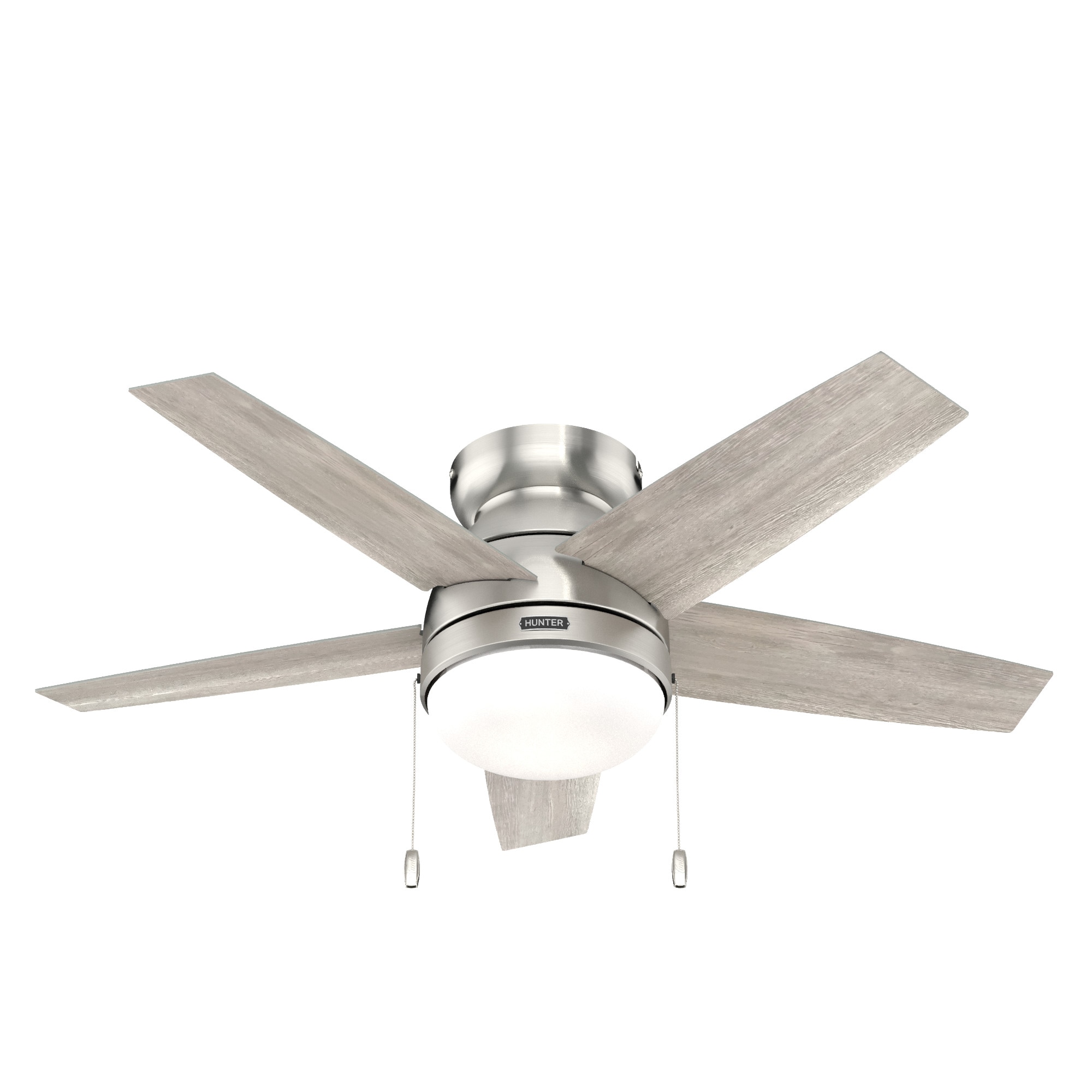 Hunter Alexander 44-in Brushed Nickel LED Indoor Flush Mount Ceiling ...