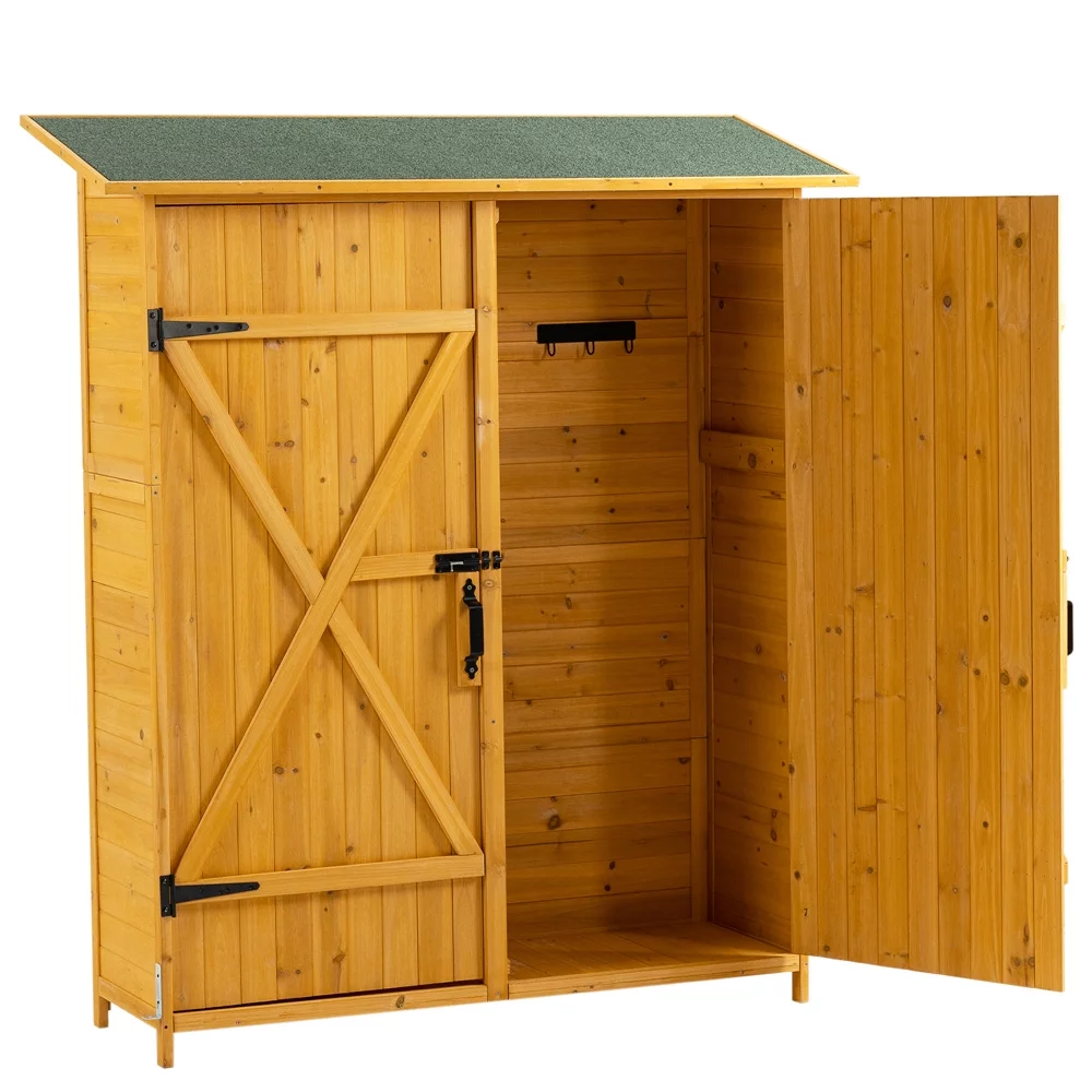 Outdoor Storage Shed with Lockable Door. Wooden Tool Storage Shed with ...
