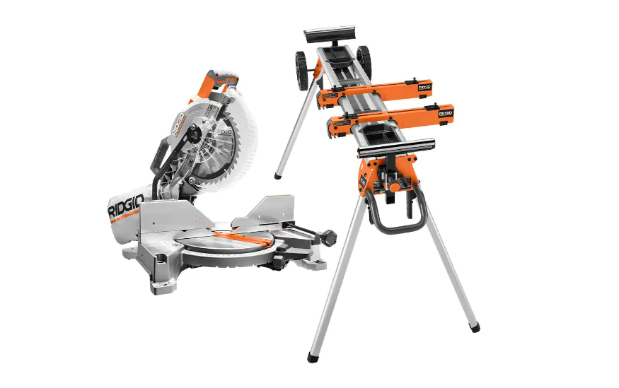 RIDGID R4113 15 Amp 10 in. Dual Miter Saw with LED Cut Line Indicator ...