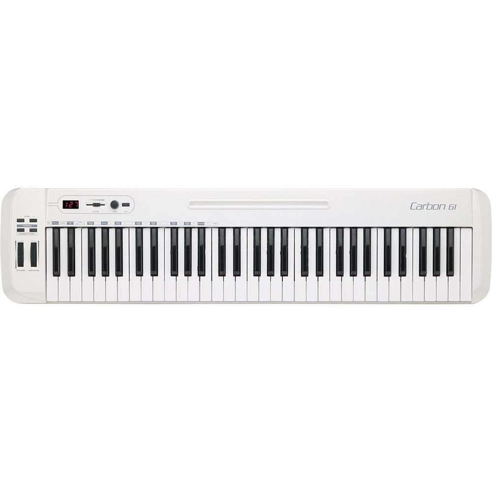 Samson - Carbon 61-Key USB MIDI Keyboard Controller - White - Texas Outlet