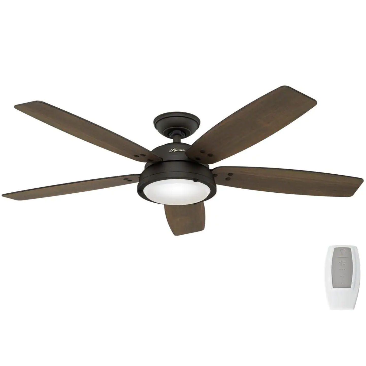 Hunter Channelside 52 in. LED Indoor/Outdoor Noble Bronze Ceiling Fan ...