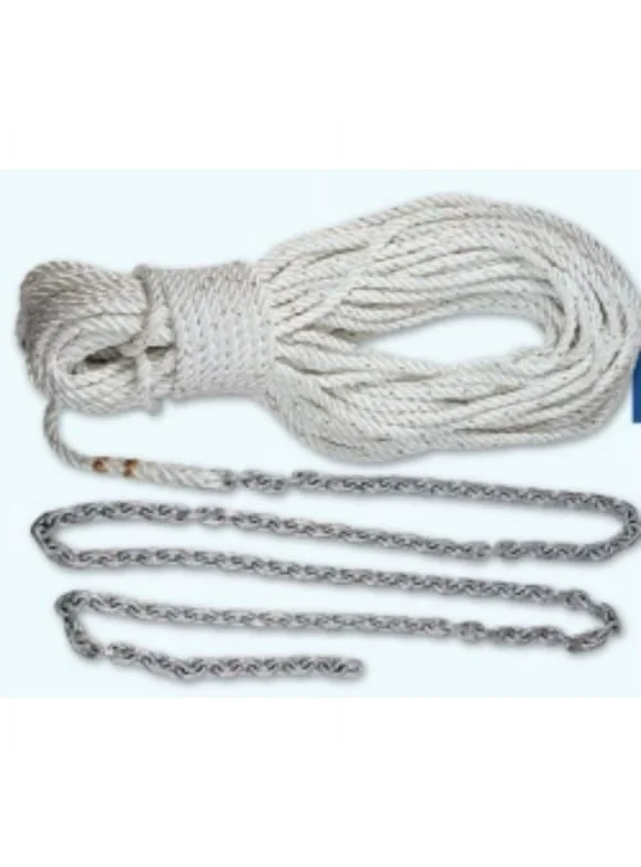 Lewmar 69000332 G4 Chain With 150 Feet Rope - Three Strand Twist Nylon ...