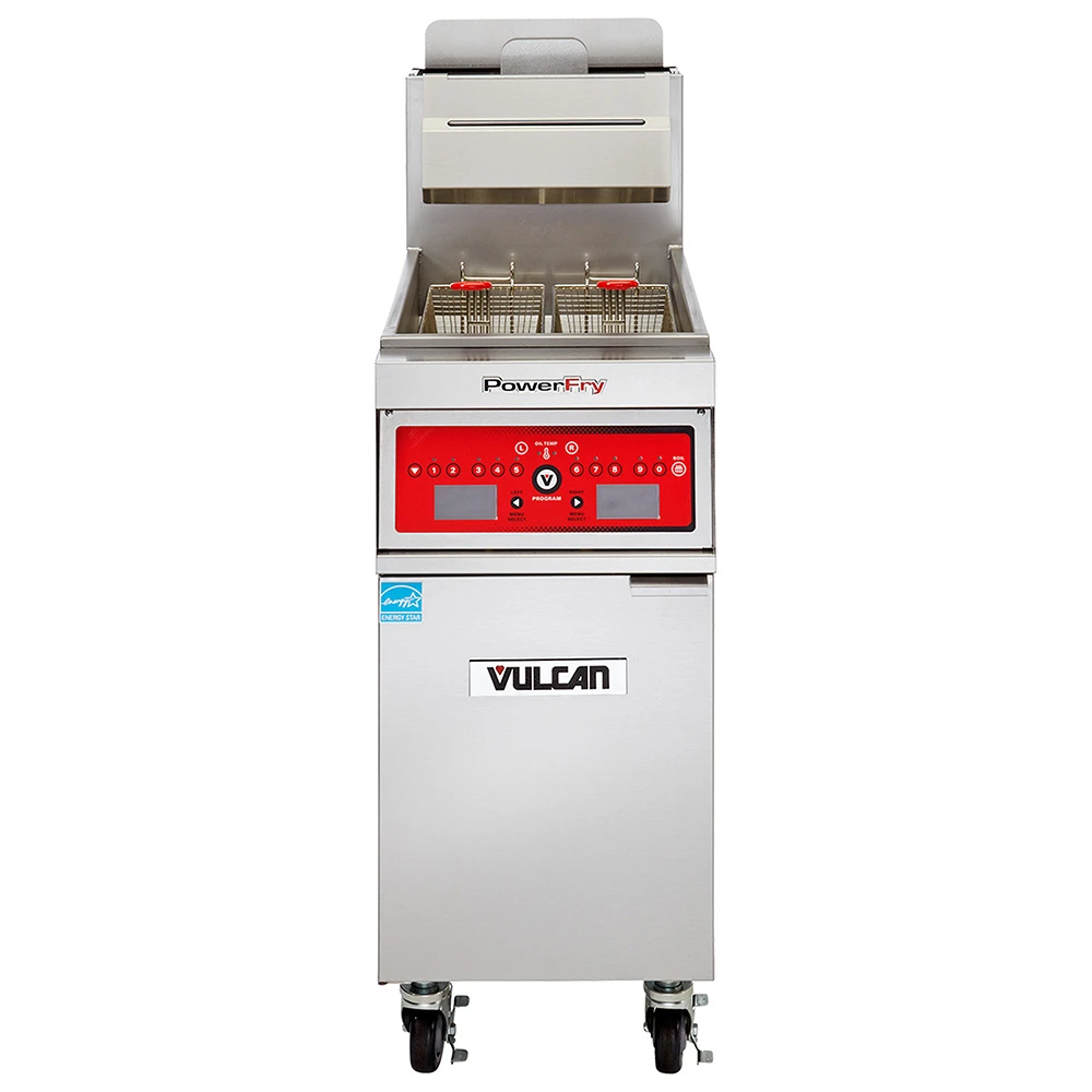 Vulcan VFRY18F Gas Fryer - (1) 50 lb Vat, Floor Model, Natural Gas ...